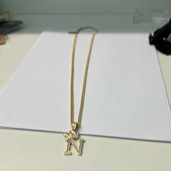 Jewelry | Ladies Gold Alphabet Letter N Chain Approximately 14 Inch ...